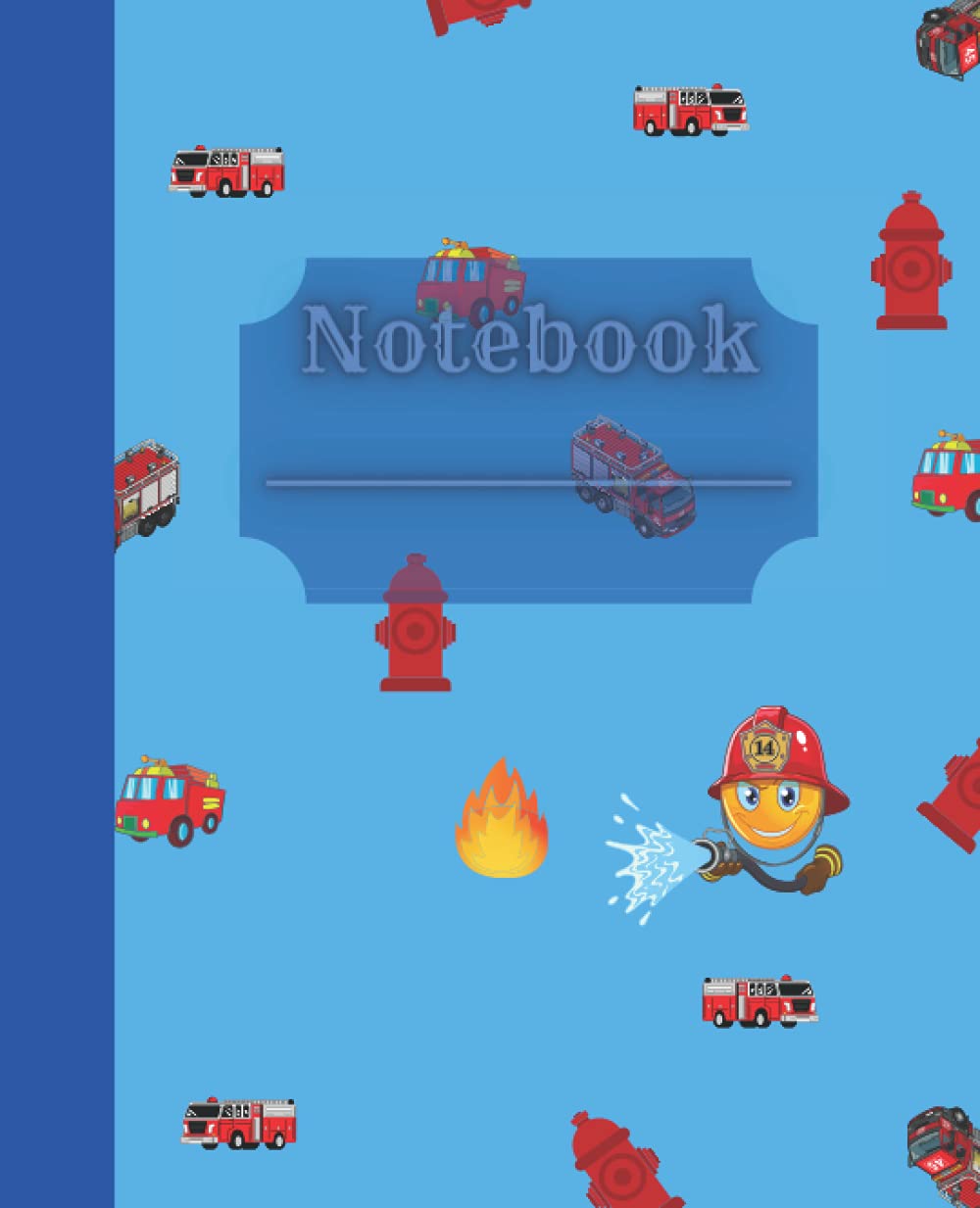 Notebook: A 7.5X9.25 120 college rule lined notebook with a fun fire ...