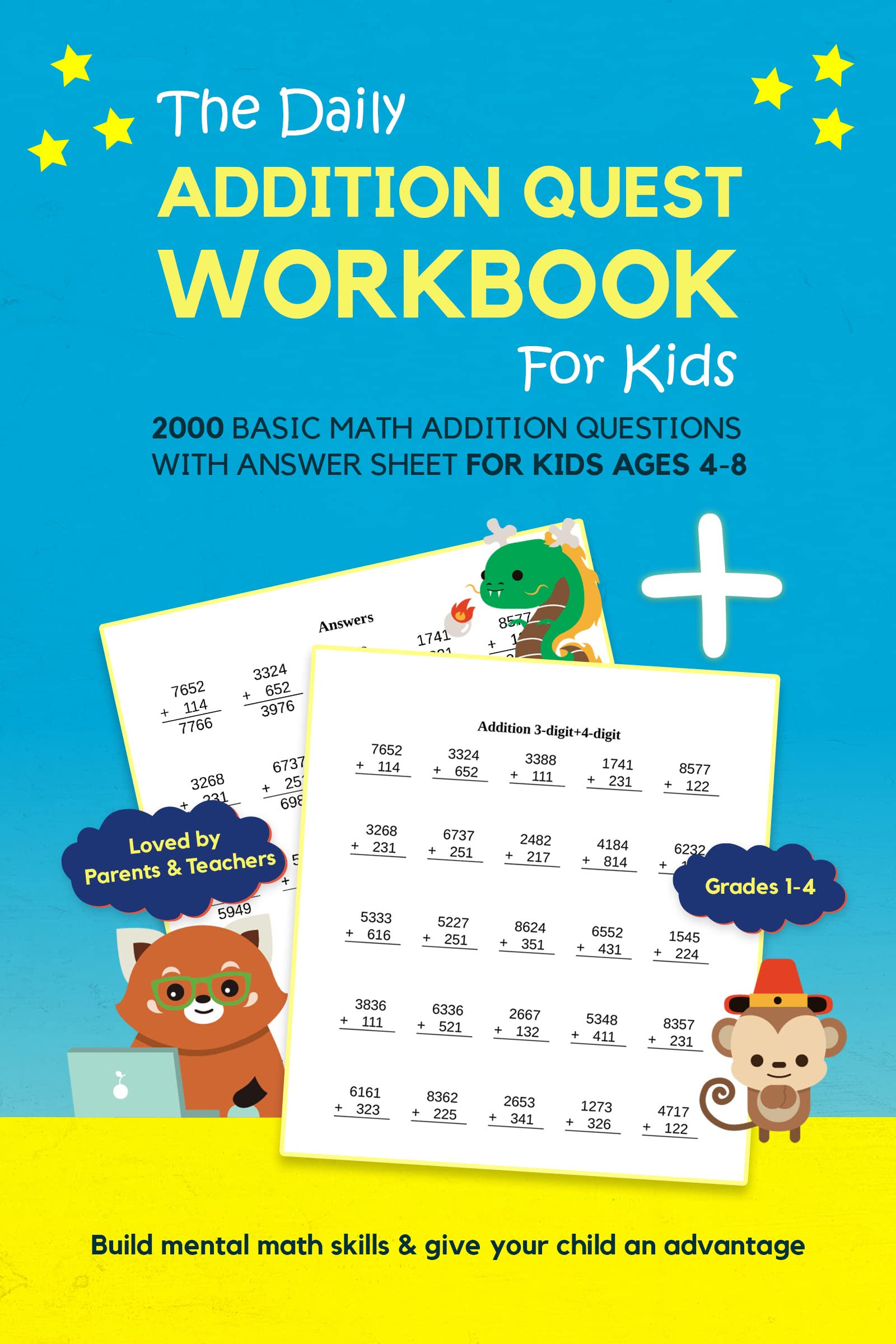 The Daily Addition Quest Workbook For Kids: 2000 Math Addition ...