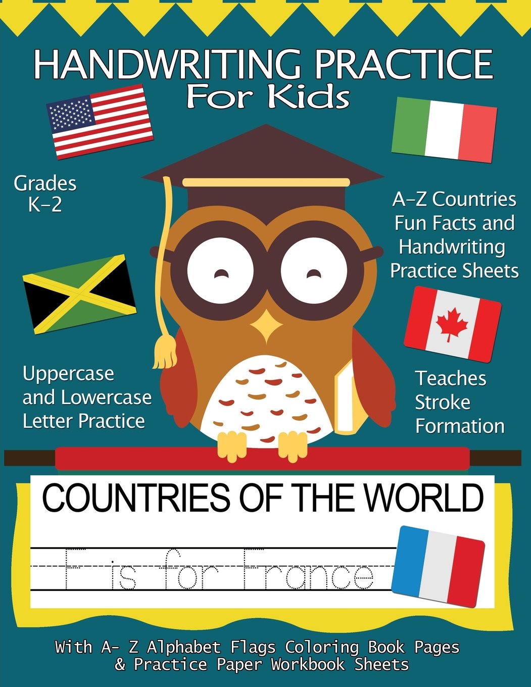 Handwriting Practice For Kids : Countries of the World With Workbook ...