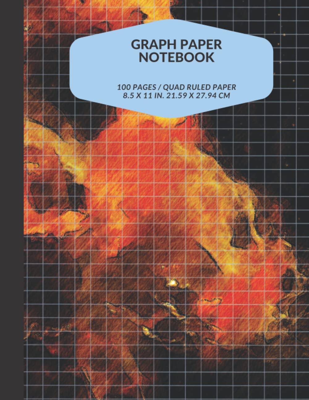 BIG MATH NOTEBOOK THE GOLDEN NEBULA: 8.5 x 11 Quad Ruled Graph Grid ...