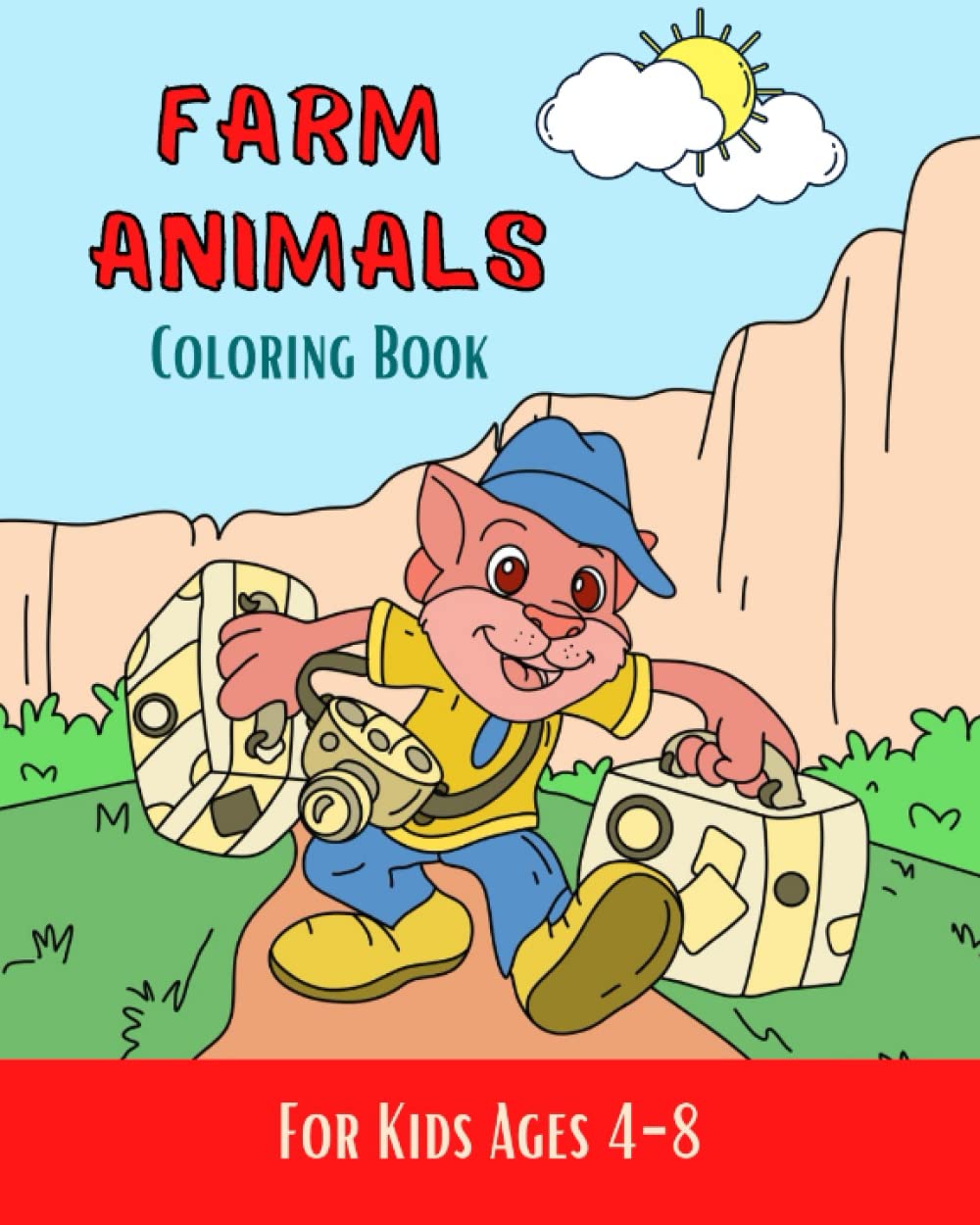 Farm Animals Coloring Book For Kids Ages 4-8: Cute Animals From Forests ...