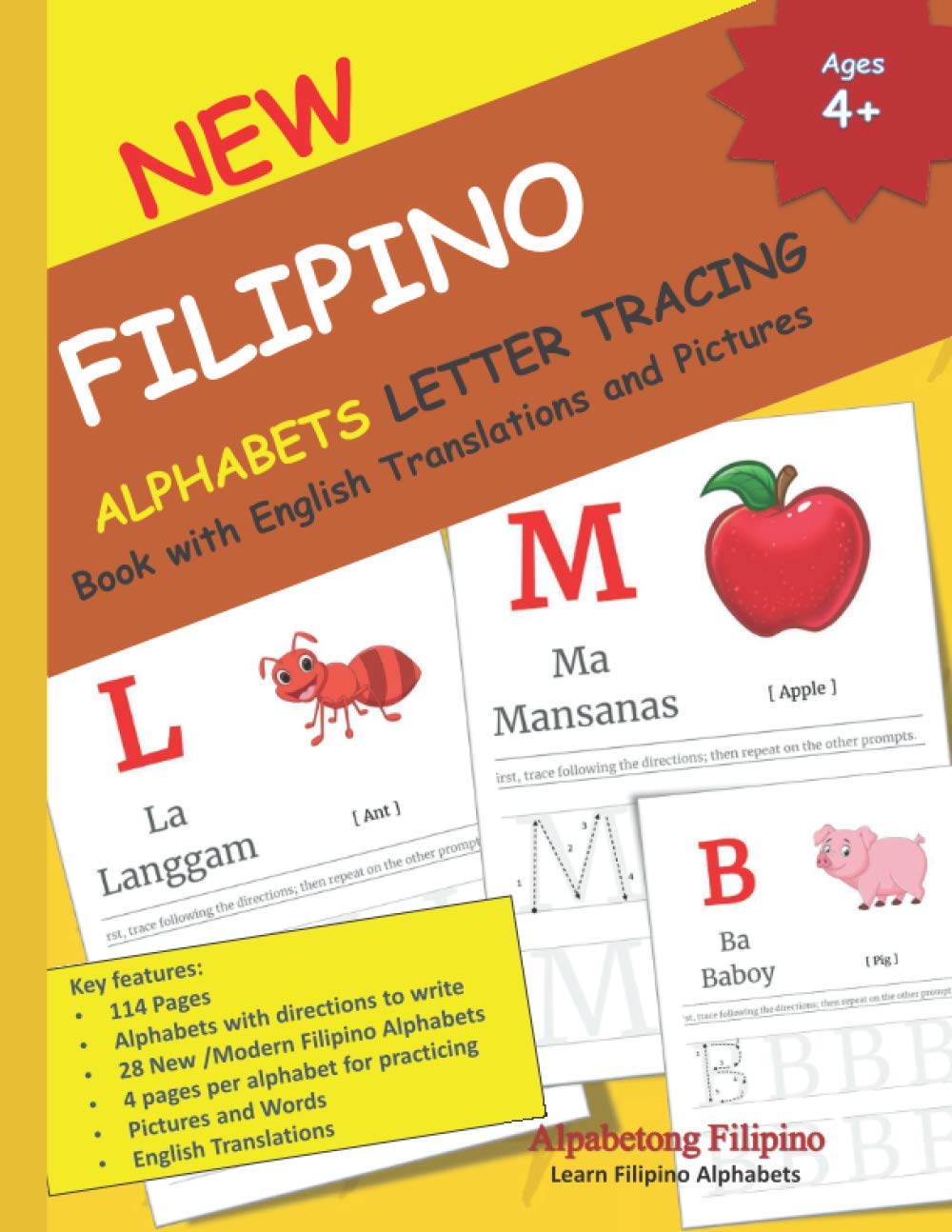 NEW FILIPINO ALPHABETS LETTER TRACING Book with English Translations ...