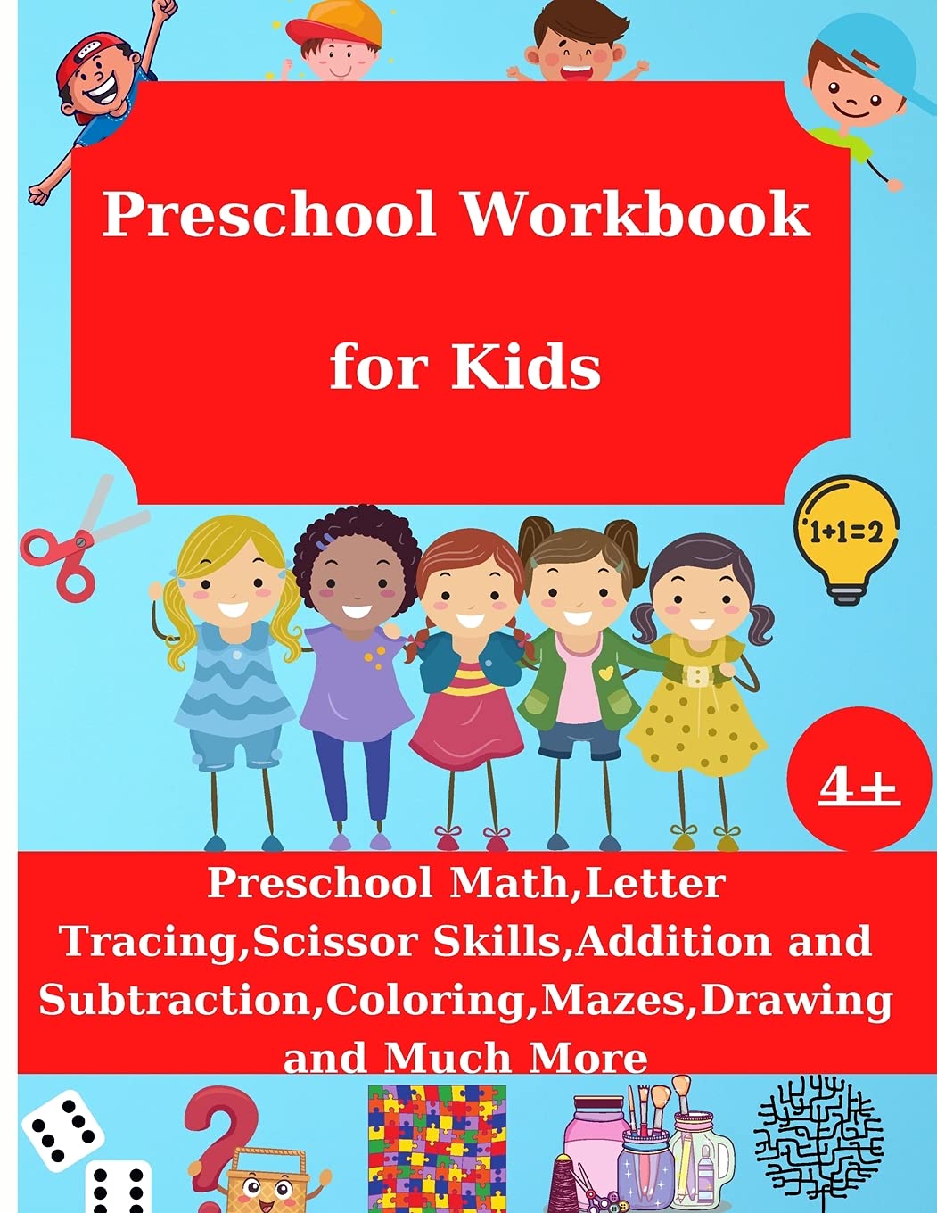 Preschool Workbook for Kids: Preschool Math, Letter Tracing, Addition ...