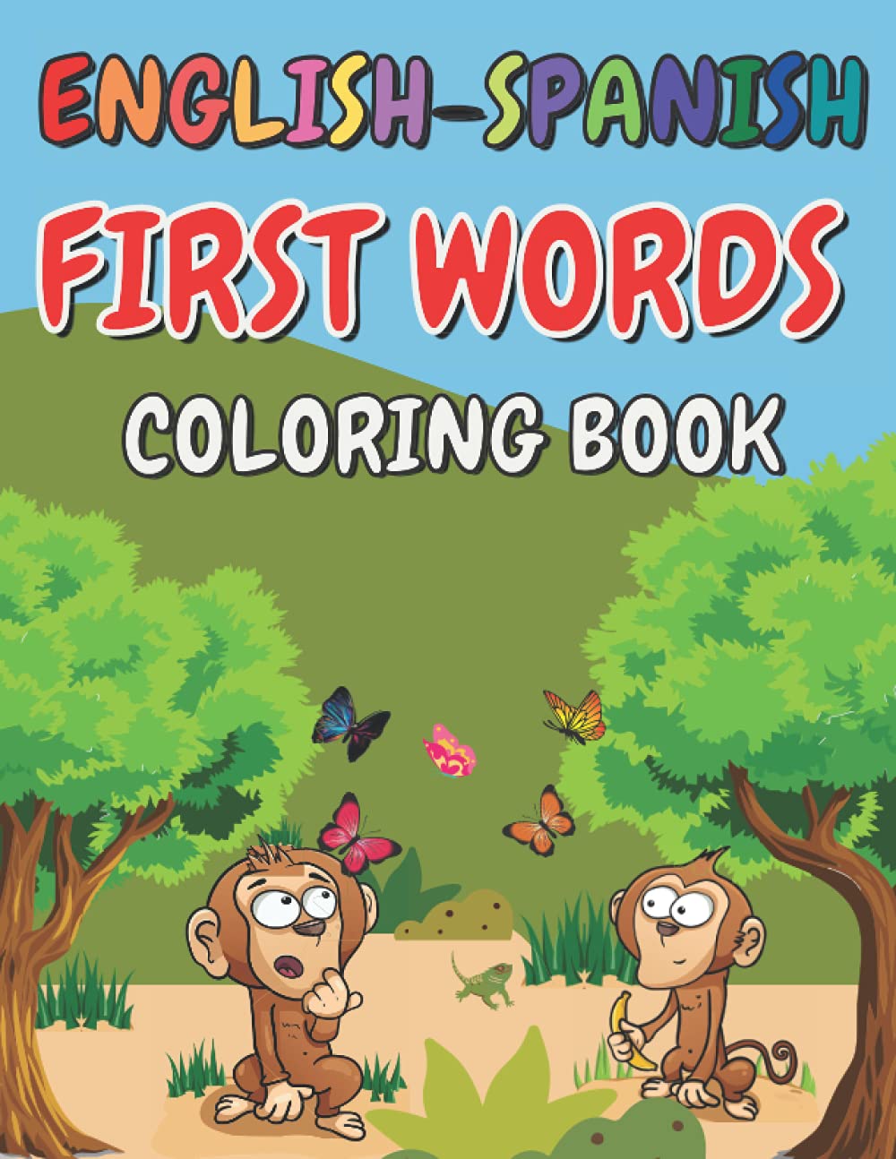 English-Spanish First Words coloring book: English — Spanish bilingual ...