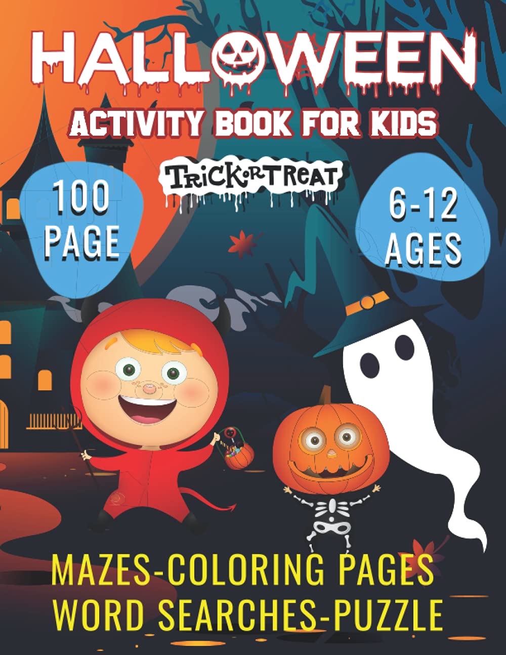 halloween coloring book for kids ,Fun Activity Book for Kids 6-12 ...