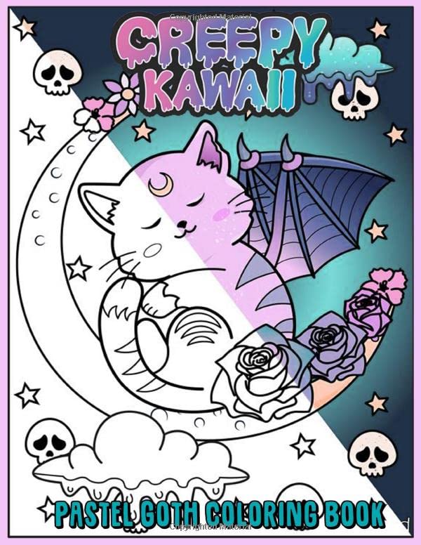 Pastel Goth Cute And Creepy Coloring Book: Kawaii And Cute Horror ...