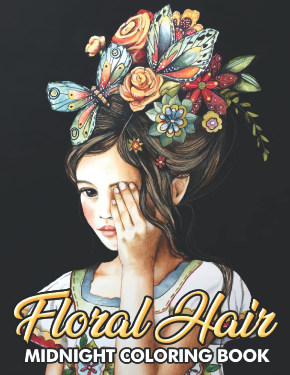 Midnight Floral Hair Coloring Book: Beautiful Style Premium Quality ...