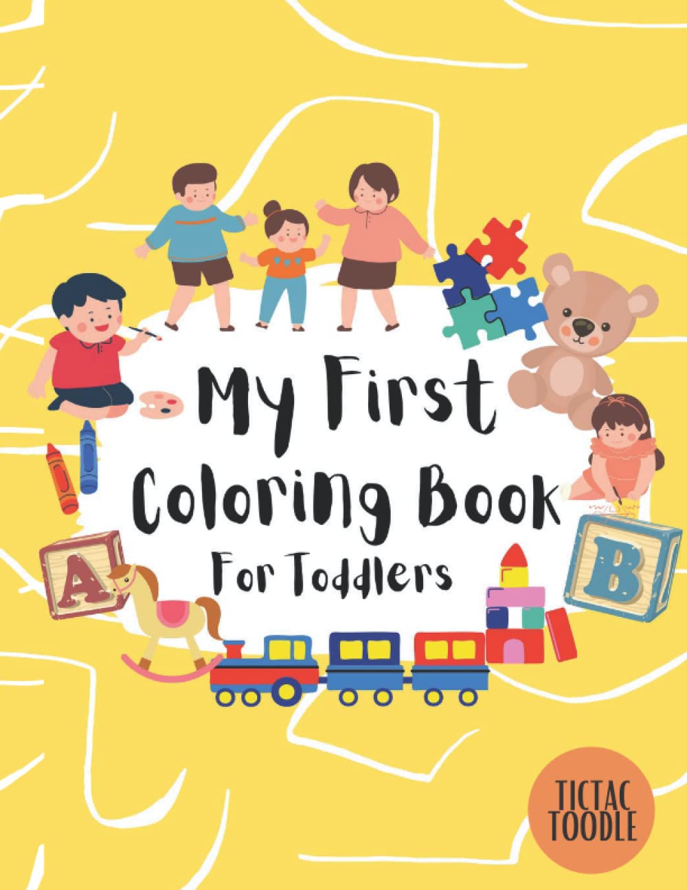 Toddler Coloring Book - GIANT large print photos easy for babies to ...