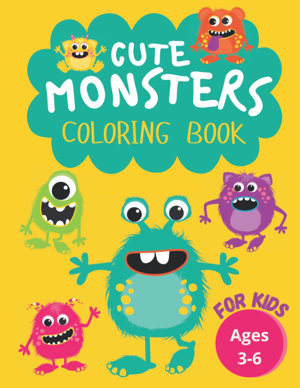 Cute Monsters Coloring Book for Kids: Wonderful Cute Monsters Coloring ...