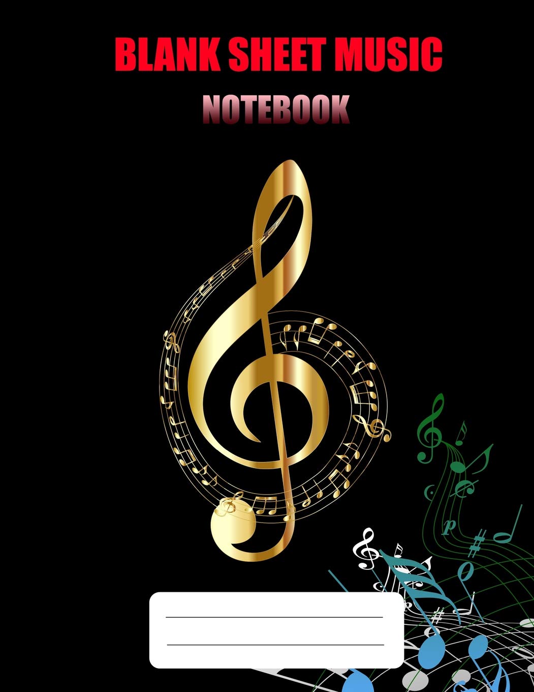 Blank Music Sheet Notebook: Staff Paper, 12 Staves Music Notebook, 8.5 ...