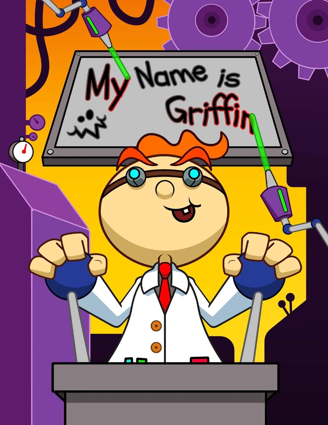 My Name Is Griffin Fun Mad Scientist Themed Personalized Primary Name my-name-is-griffin-fun-mad-scientist-themed-personalized-primary-name