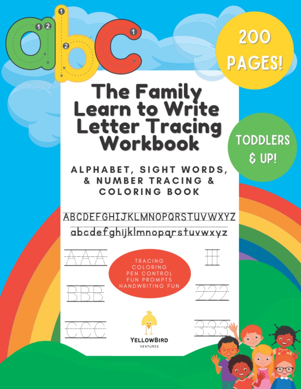 The Family Learn to Write Letter Tracing Workbook For Toddlers & Up Pen ...