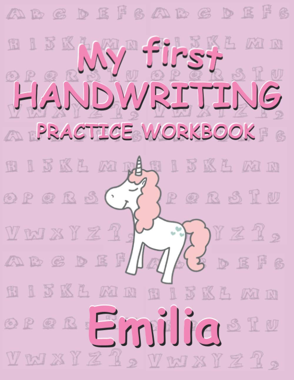 Girls Alphabet Handwriting Practice Workbook Emilia: Preschool writing ...