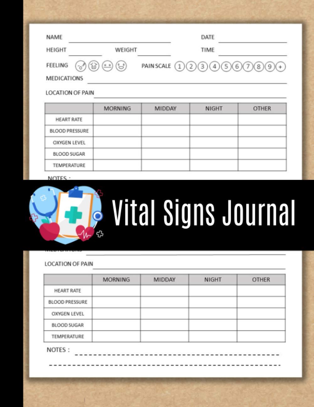Vital Signs Journal: Perfect for tracking Weight, Heart rate, Temp ...
