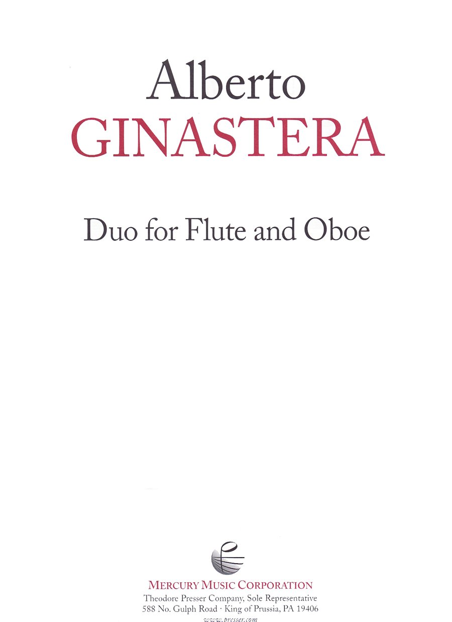 Duo for Flute and Oboe by Alberto Ginastera | Goodreads