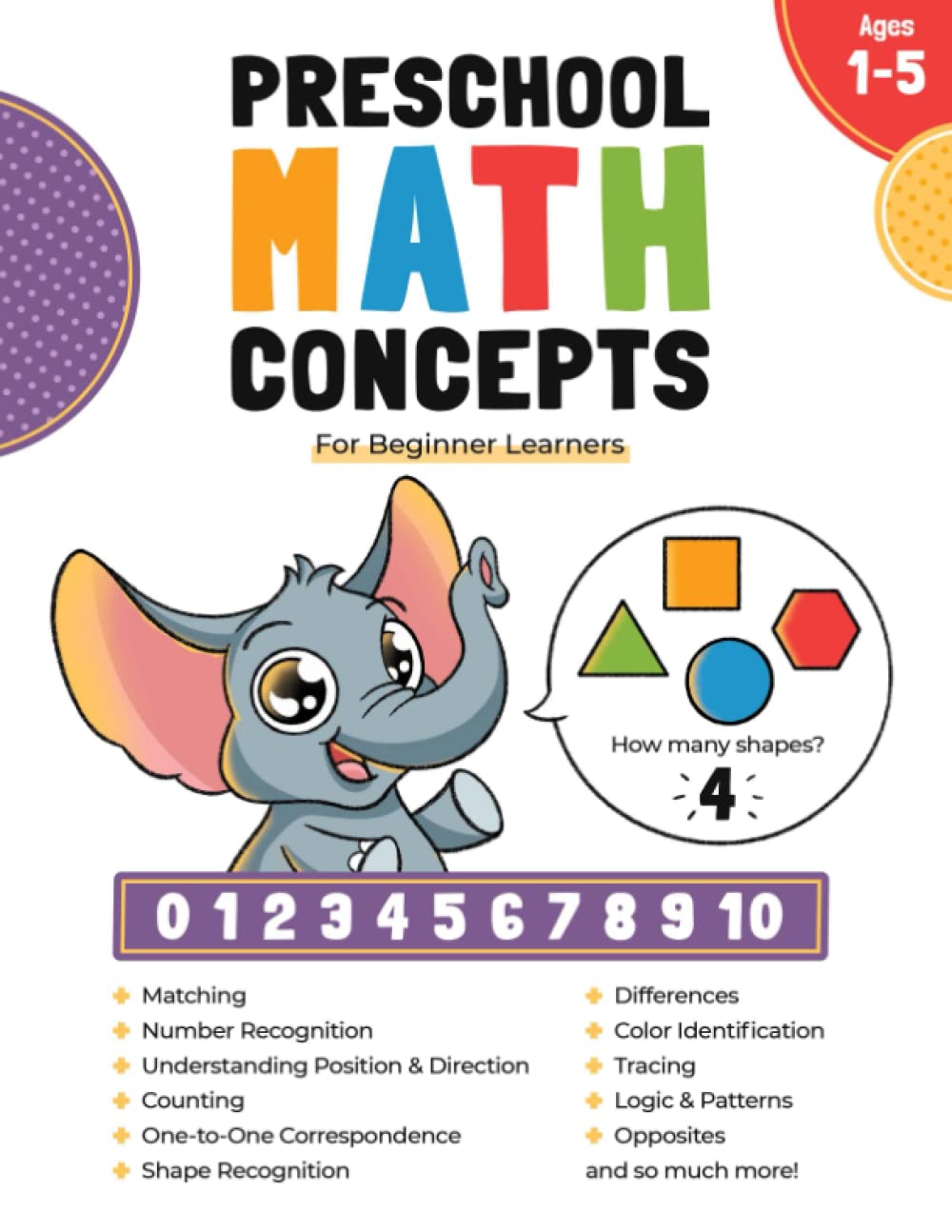 Preschool Math Concepts For Beginner Learners: Workbook with Addition ...