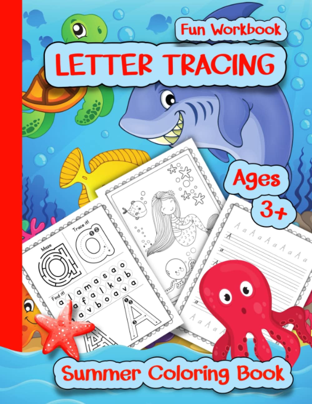 Letter Tracing & Summer Coloring Book: Fun Activity Handwriting ...