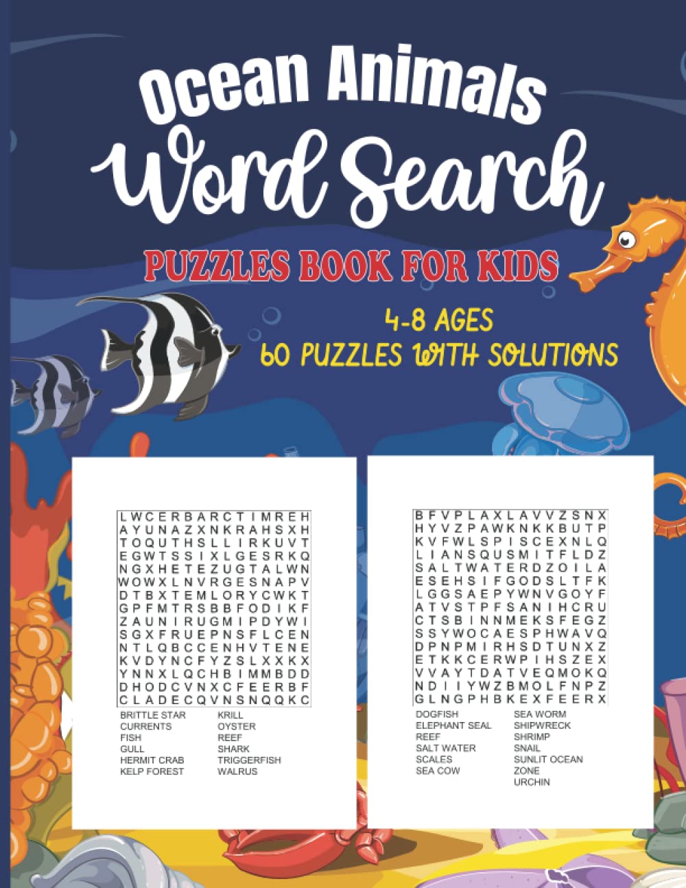 Ocean Animals word search Puzzles book for kids: Word Search for Kids ...