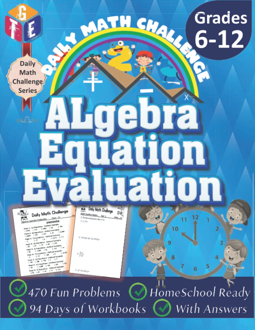 Daily Math Challenge: Algebra: Equations Evaluation Workbooks for ...