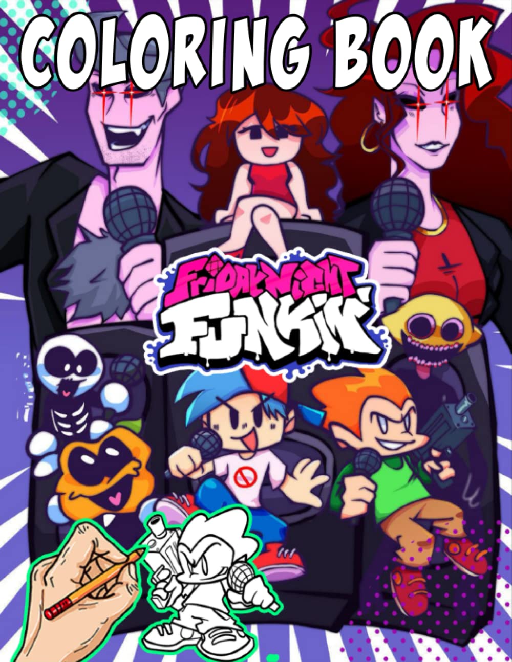 Friday Night Funkin Colouring Book: color all characters of Friday ...