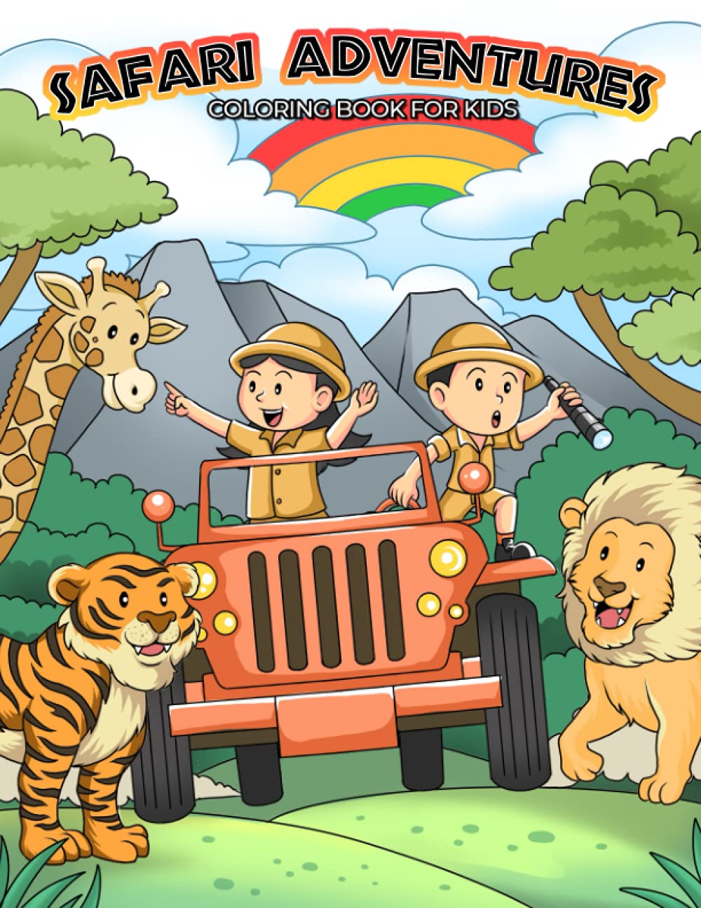 Safari Adventures Coloring Book for Kids: Wild Jungle Animals Coloring ...