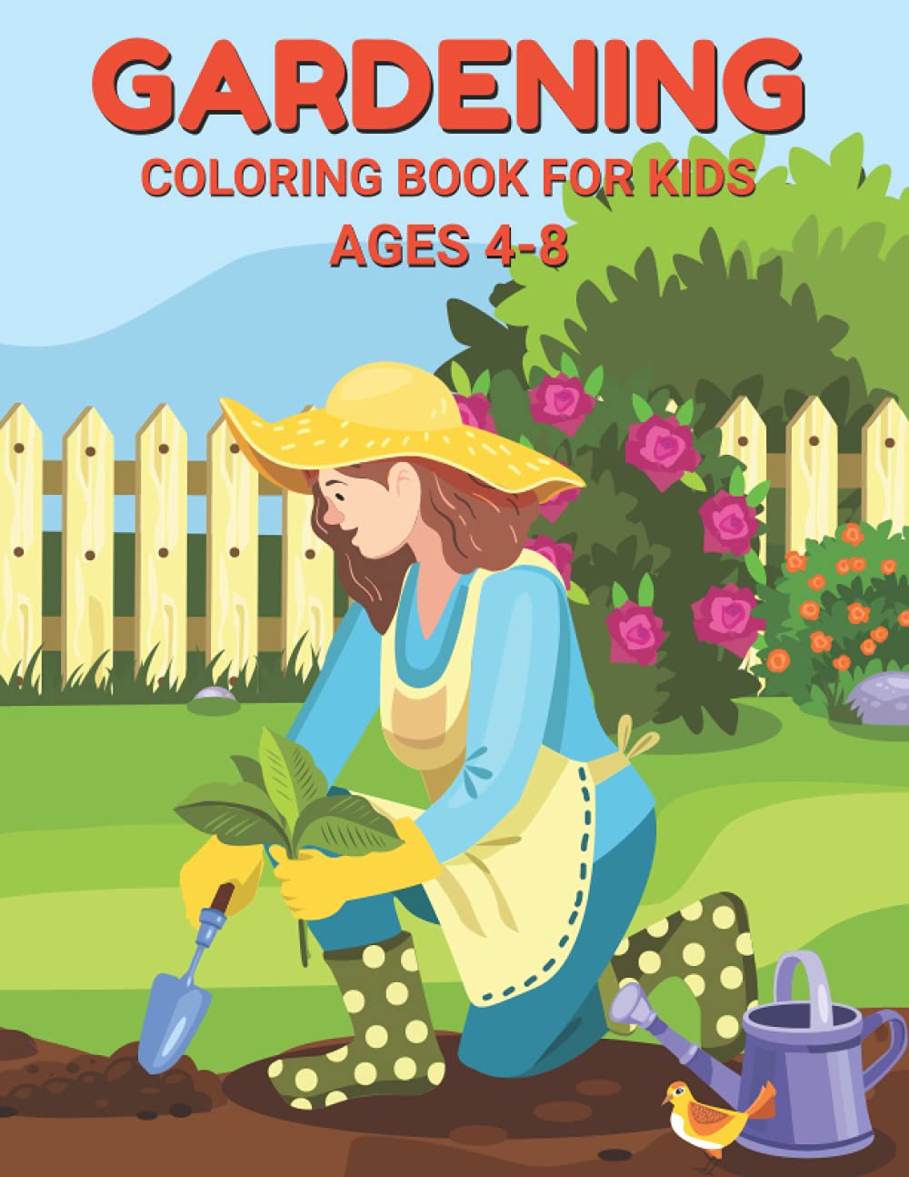 gardening coloring book for kids: Fun and easy fruit garden coloring ...