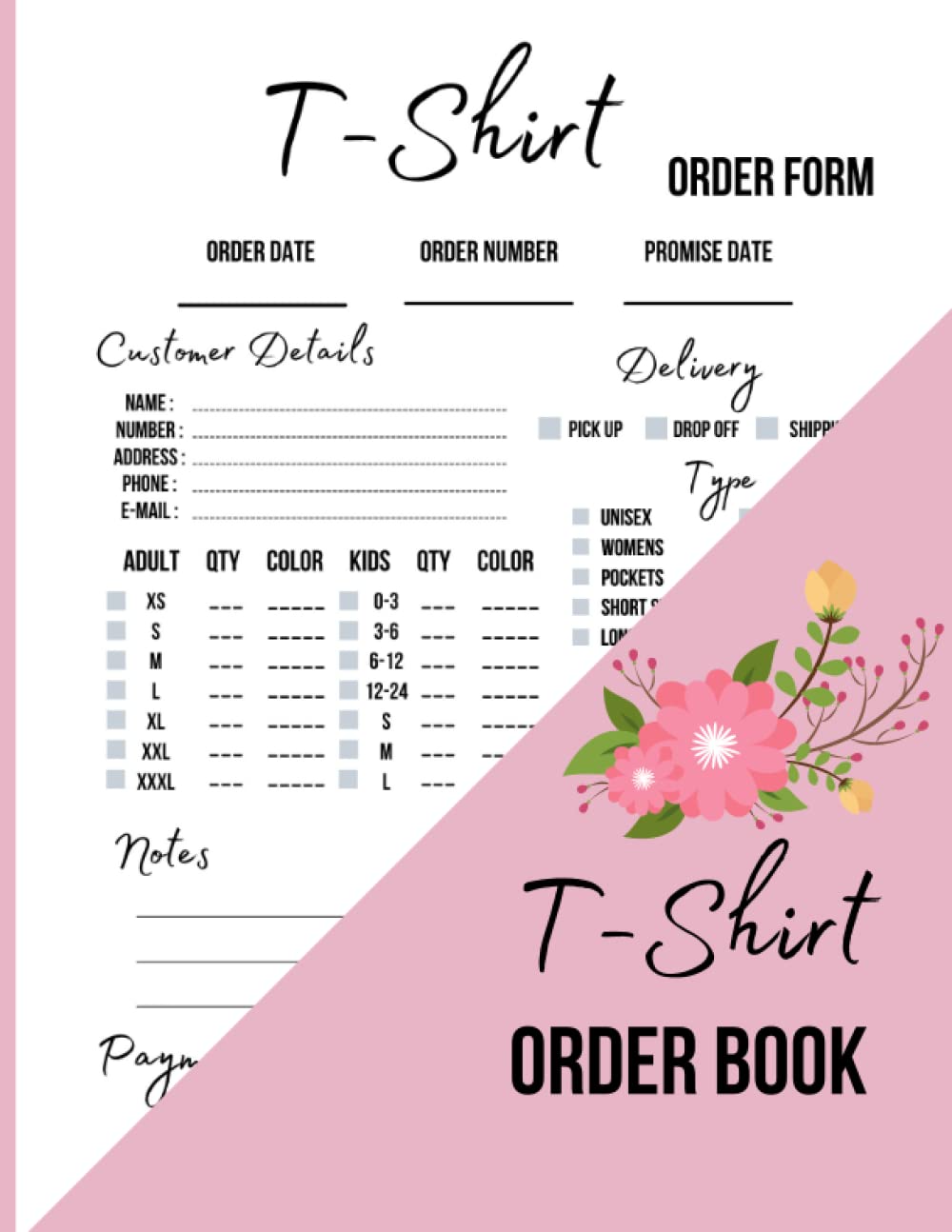 T-shirt Order Form Book: Track Daily T-Shirt Order for Small Businesses ...