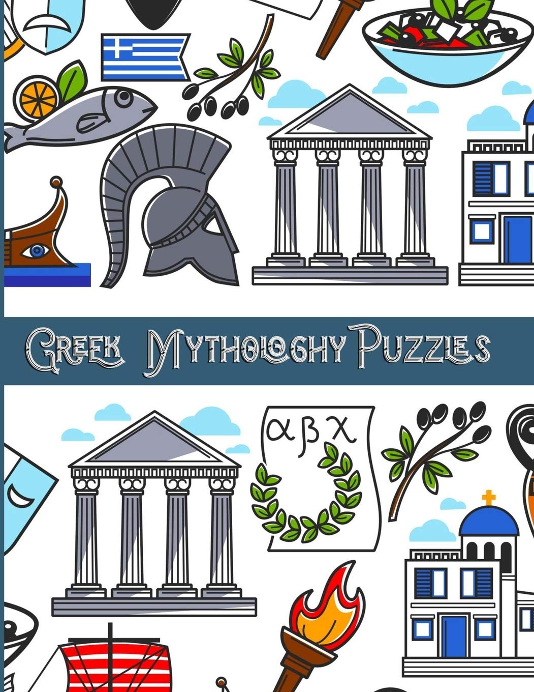 Greek Mythology Puzzles: Large Print Word Search and Complex Mazes ...