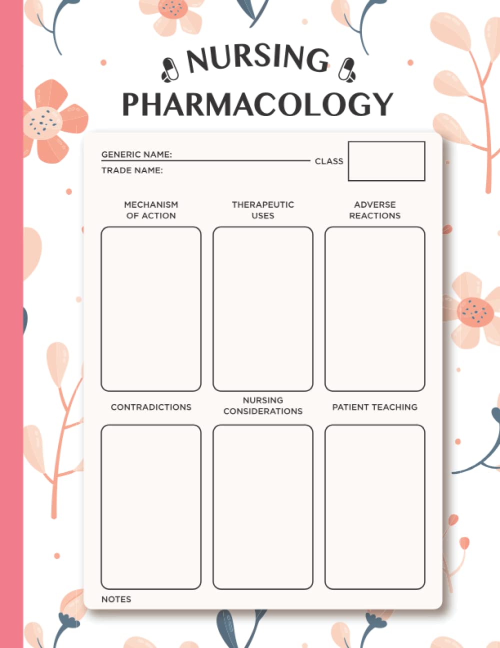 Nursing Blank Pharmacology Medication Template Notebook: Nurse's Cap ...