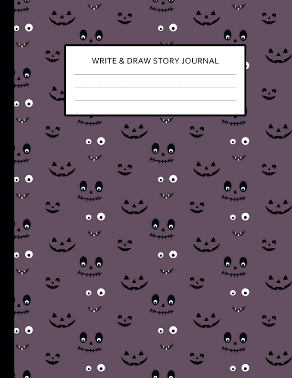 Write & Draw Story Journal: Cute Purple Halloween Theme Jack'O Lantern ...