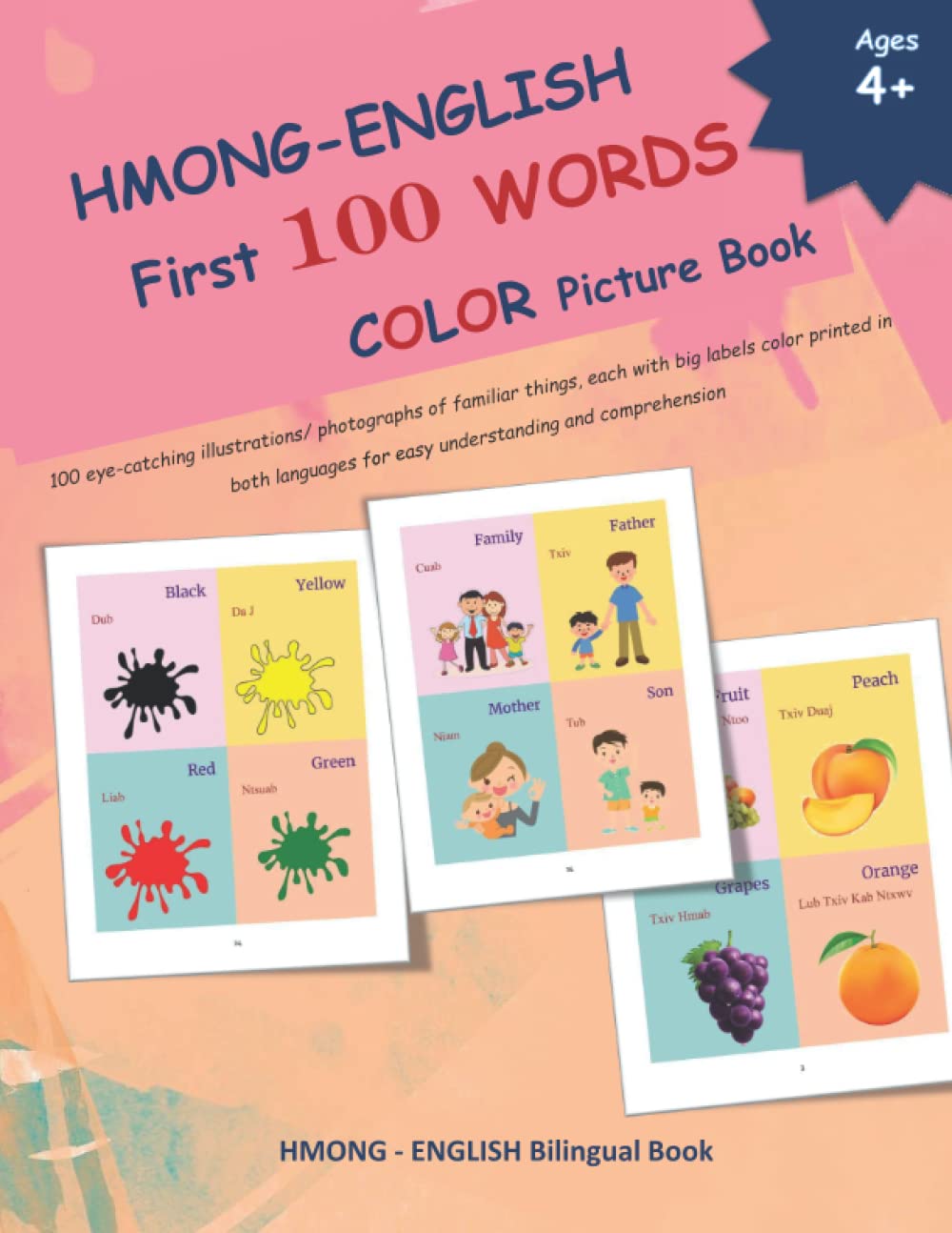 HMONG - ENGLISH First 100 WORDS COLOR Picture Book: Classic first 100 ...