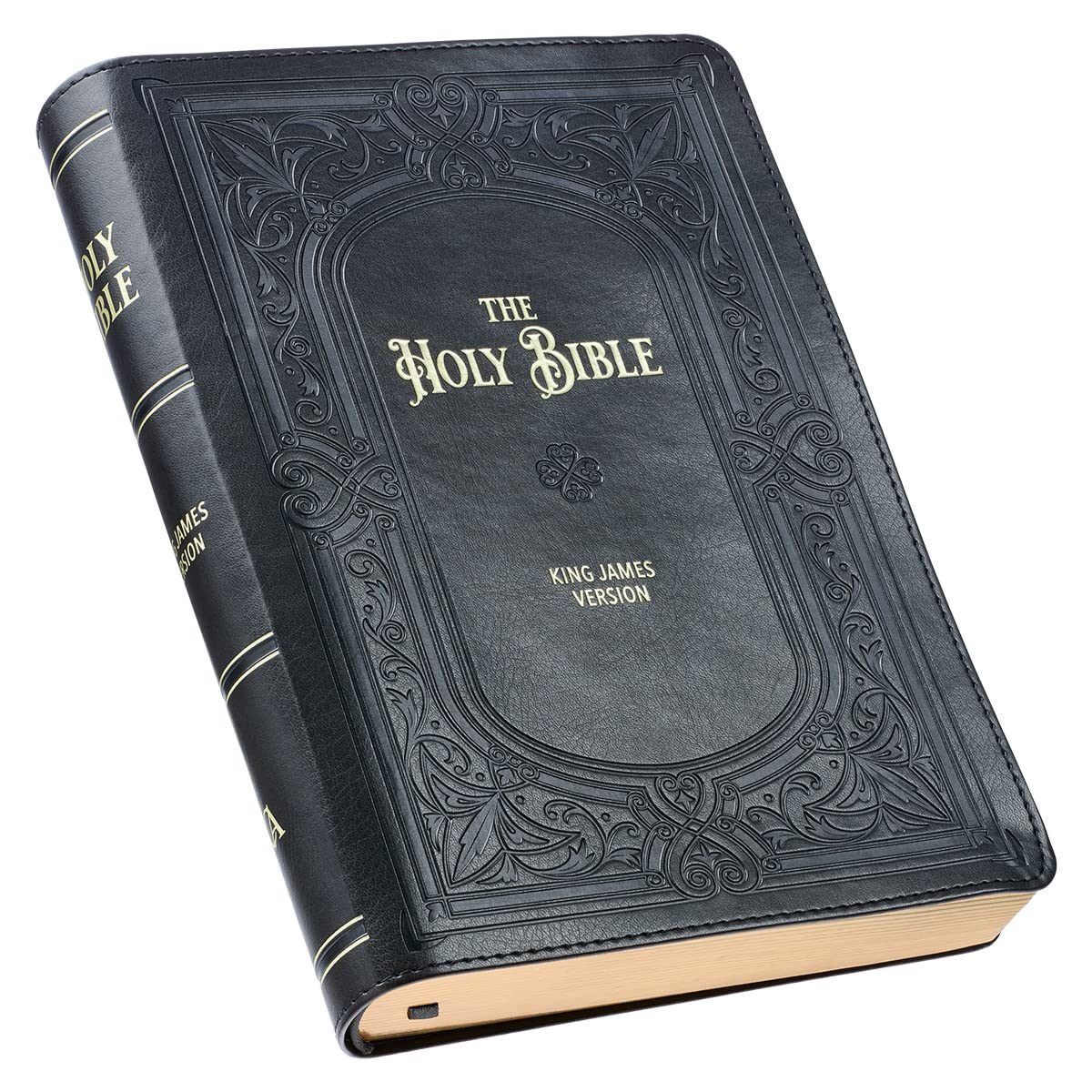 KJV Holy Bible, Giant Print Full-Size, Faux Leather w/Ribbon Marker, Red Letter, Thumb Index ...