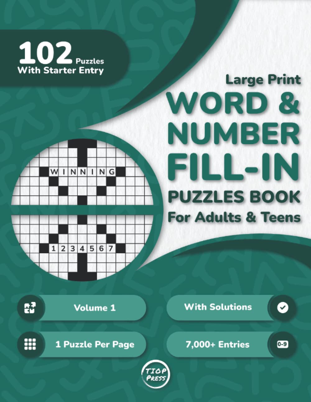 Word And Number Fill In Puzzles Book for Adults: 100+ Large Print Word ...