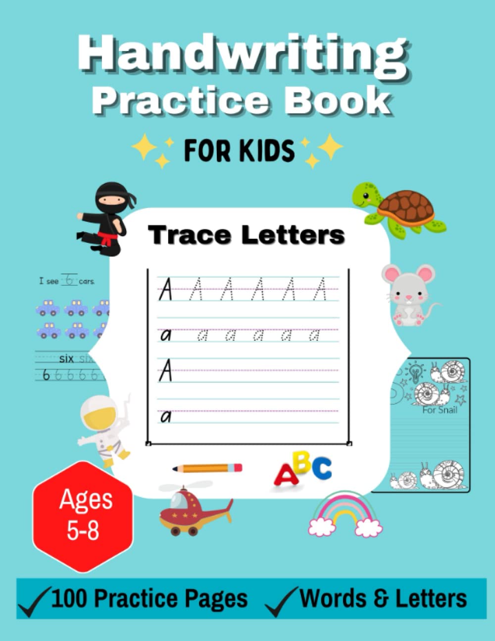 Handwriting Practice Book for Kids: Learn How To Trace Letters of The ...