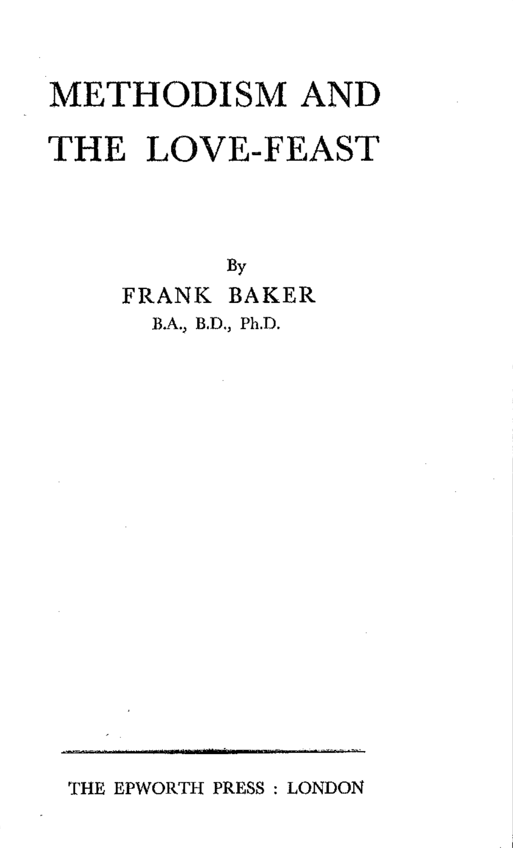 Methodism And The Love feast By Frank Baker Goodreads methodism-and-the-love-feast-by-frank-baker-goodreads