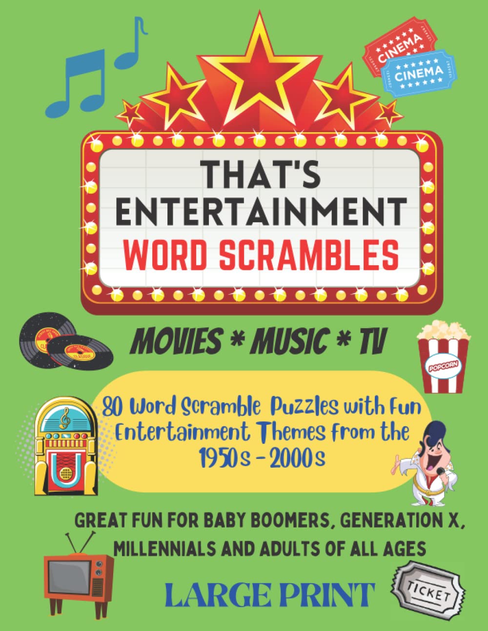 THAT'S ENTERTAINMENT WORD SCRAMBLES: 80 Word Scramble Puzzles with Fun ...