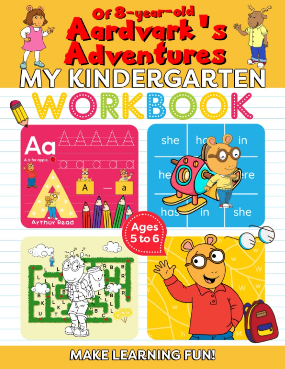 8-year-old Aardvark's Adventures My Kindergarten Workbook: Mental ...