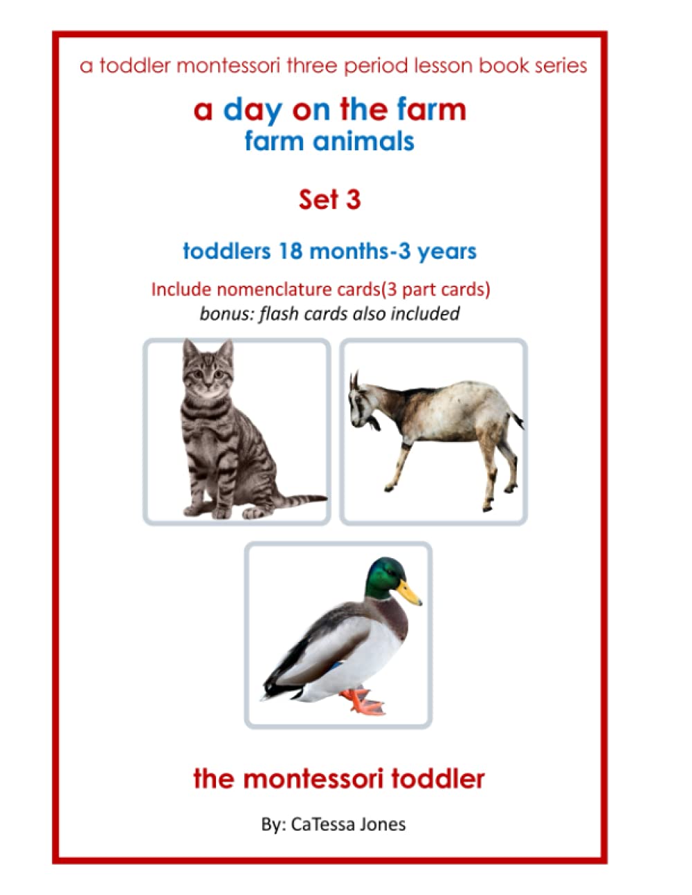 a toddler montessori three period lesson book series: a day on the farm ...
