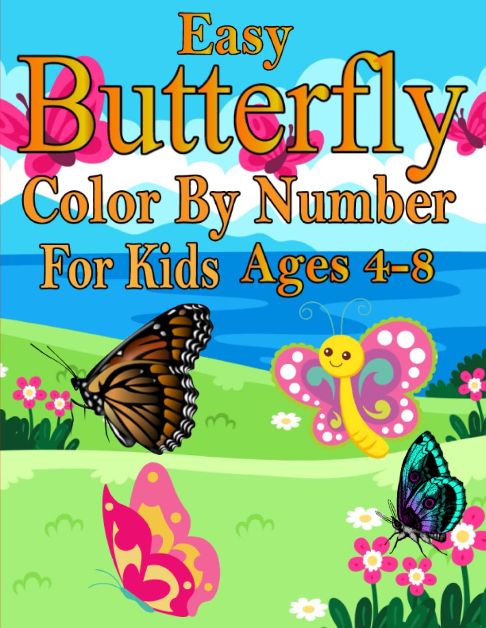 Easy Butterfly Color by Number for Kids Ages 4-8: Color By Number ...