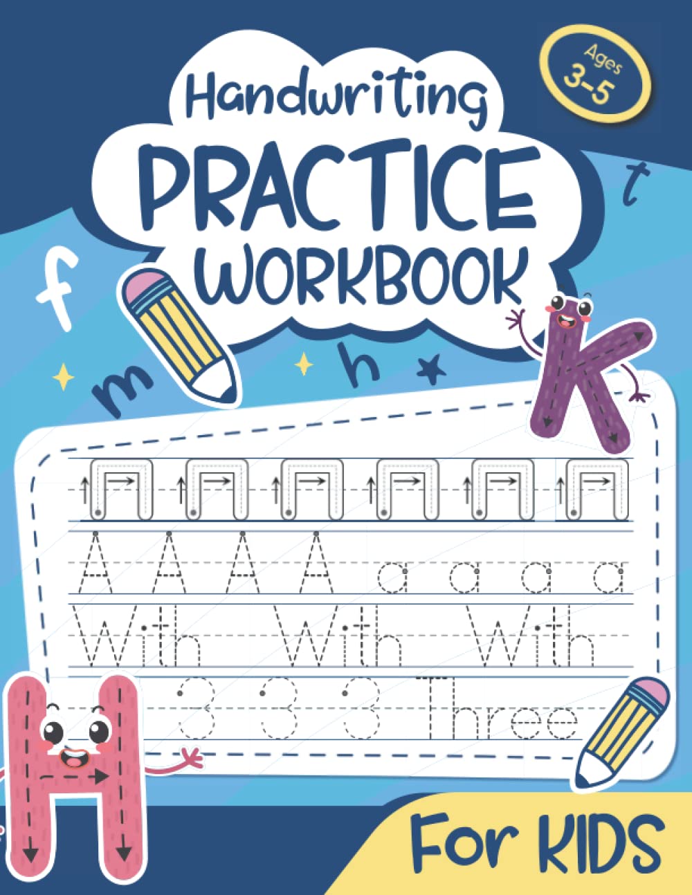 Handwriting Practice Workbook For Kids: Letter Tracing For Kids Ages 3 ...