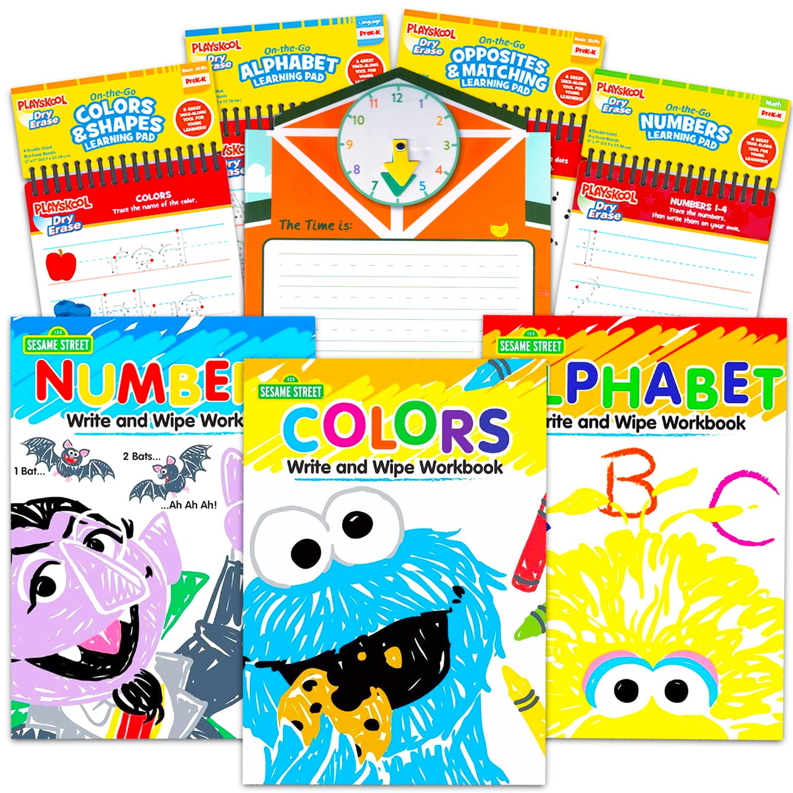 Sesame Street Workbook Preschool Set - 8 Pc Bundle with Elmo Sesame ...