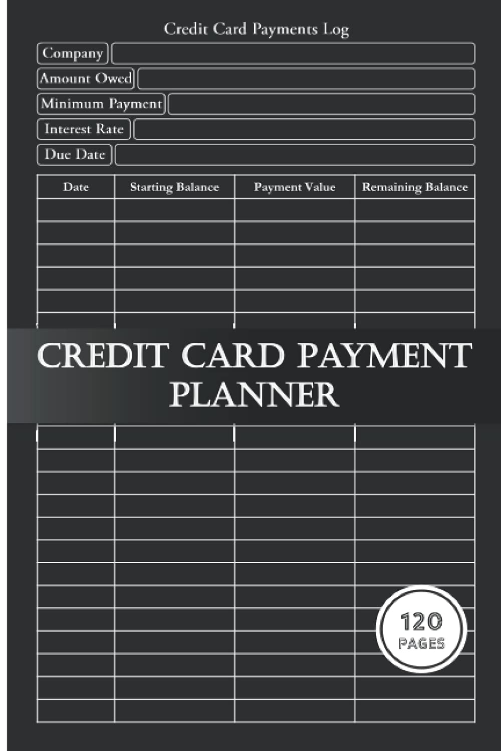 Credit Card Payment Planner: Monitor And Payoff Your Credit Card Debt ...