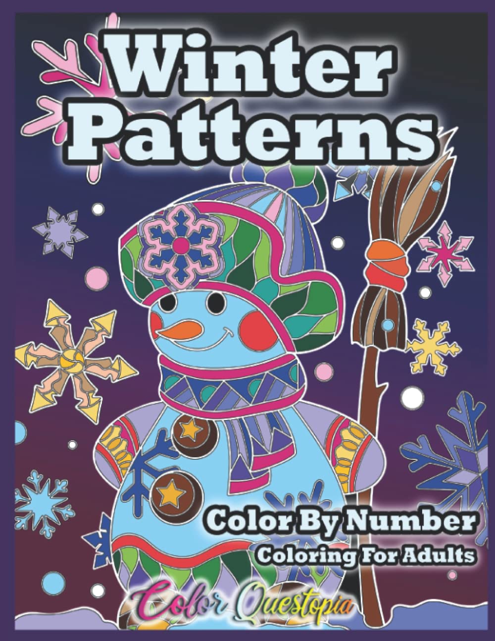 Color By Number Winter Patterns Coloring For Adults: Numbered Seasonal ...