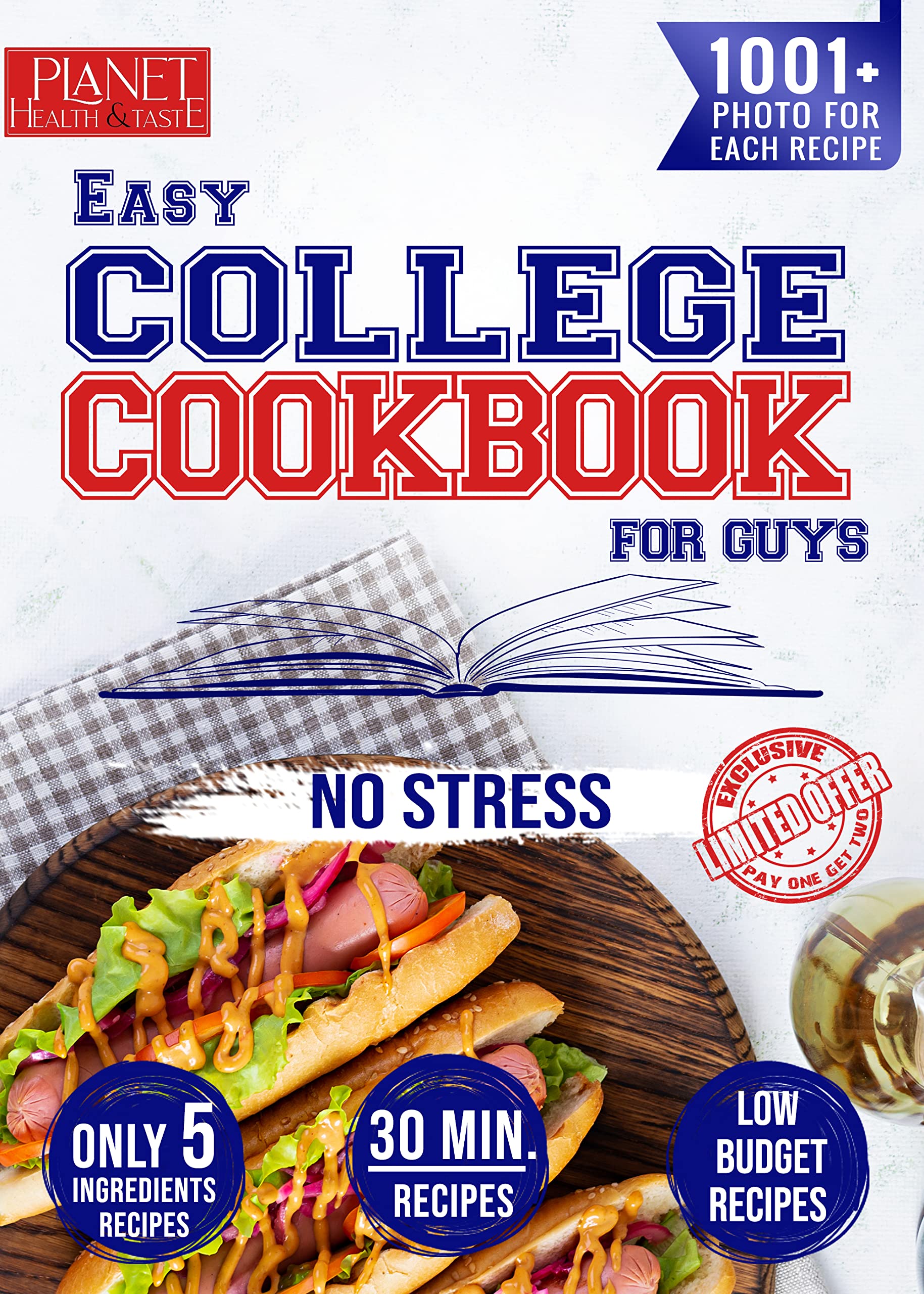 EASY COLLEGE COOKBOOK FOR GUYS: 1001+ recipes with color photos.Tasty ...