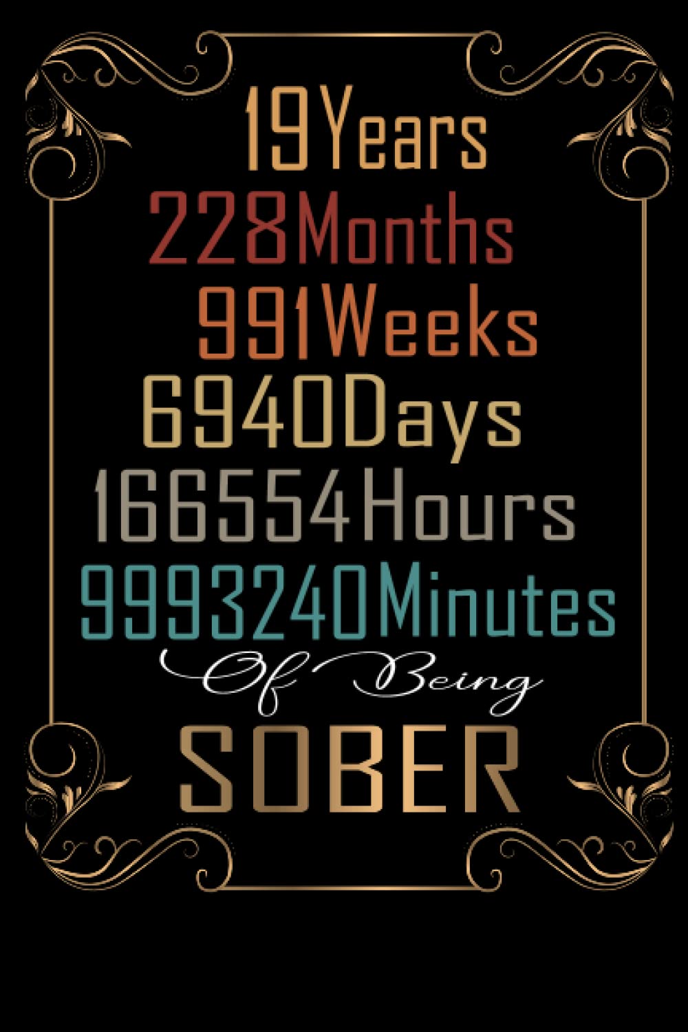 19 Years Of Being Sober: 19 Years Soberversary Lined Journal Notebook ...