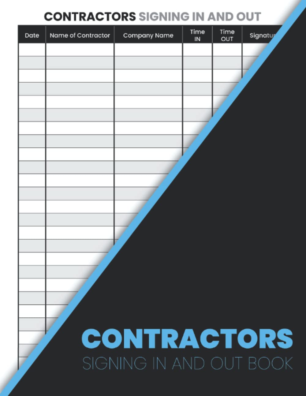 Contractors Signing In and Out Book: Visitor & Contractor Log Book for ...