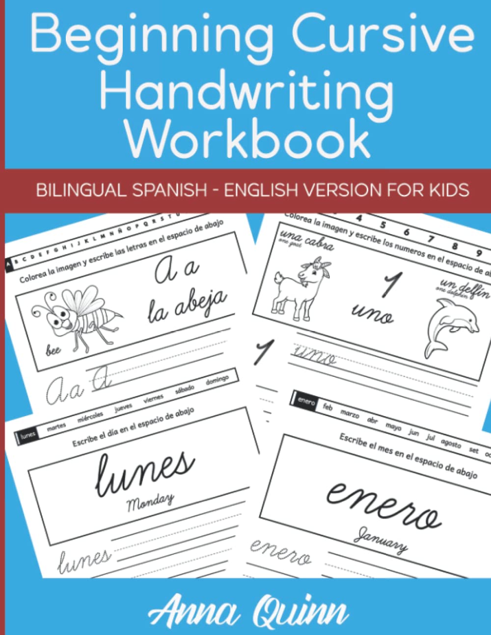 Beginning Cursive Handwriting Workbook Bilingual Spanish - English ...
