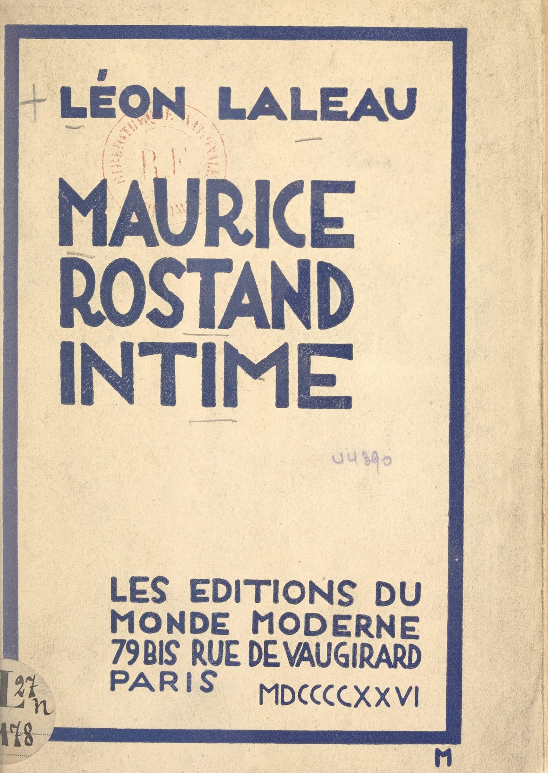 Maurice Rostand intime by Léon Laleau | Goodreads