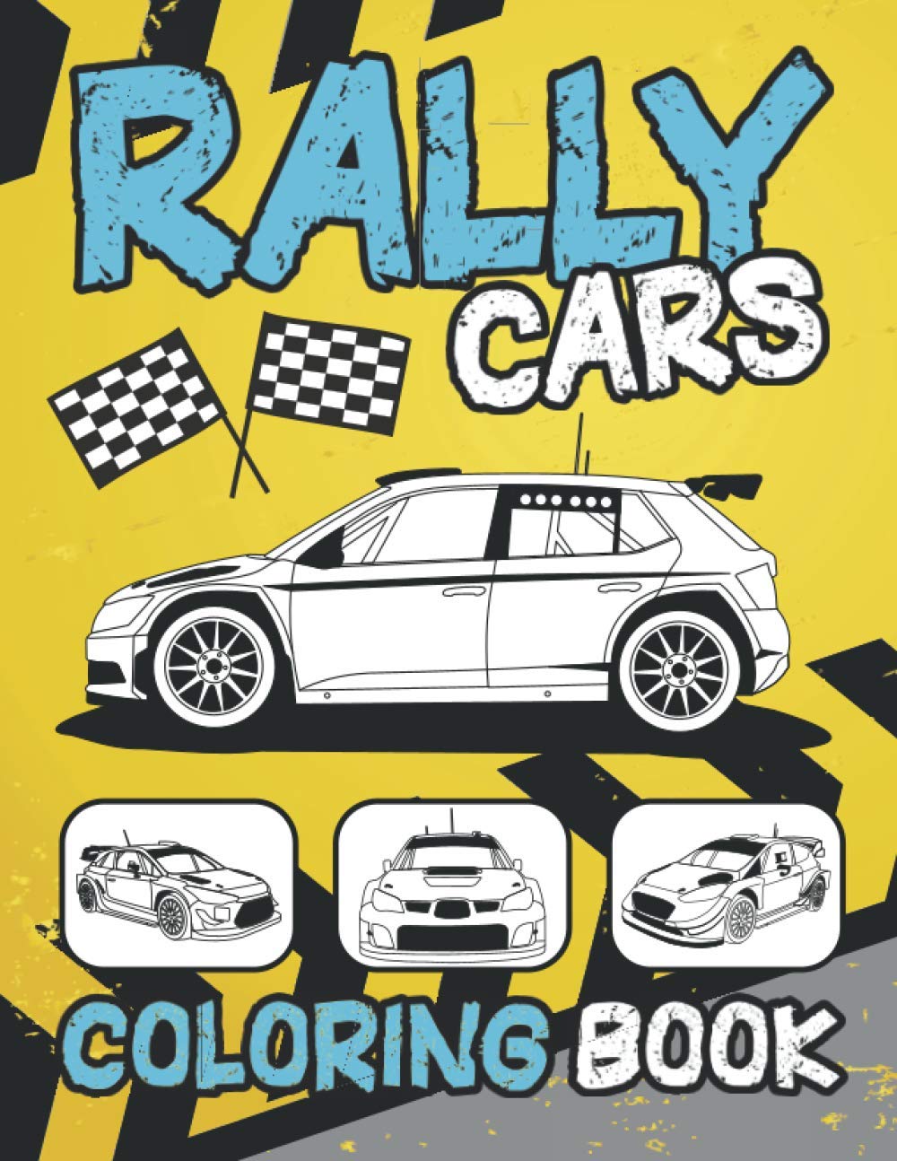 Rally Cars Coloring Book: Sport Speed Car Outline Pictures Background ...