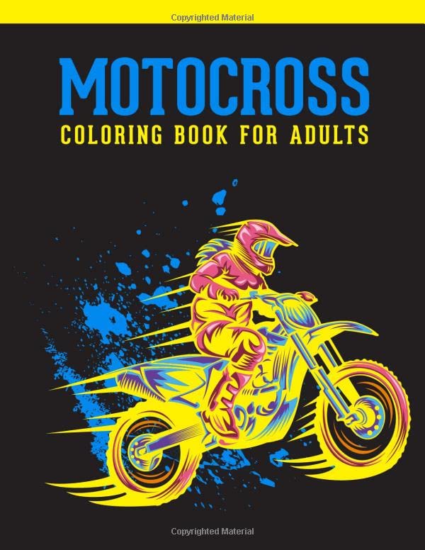 Motocross Coloring Book For Adults: Motocross Madness Gray scale ...